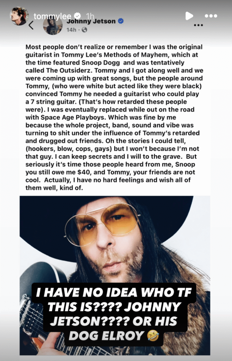Tommy Lee Faces Threats from Ex-Guitarist to Reveal Band Secrets
